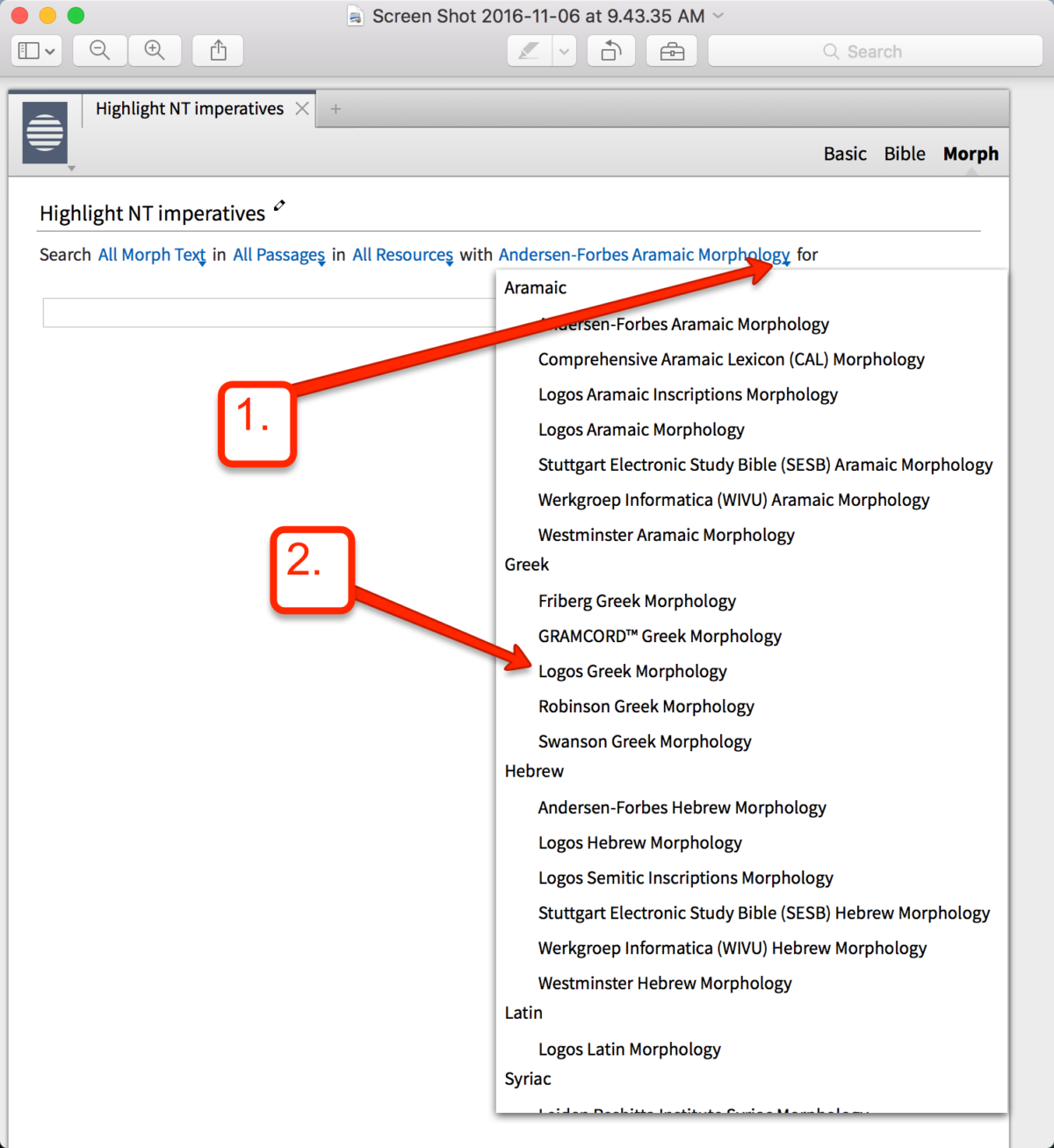 How to highlight every NT command in Logos Bible Software